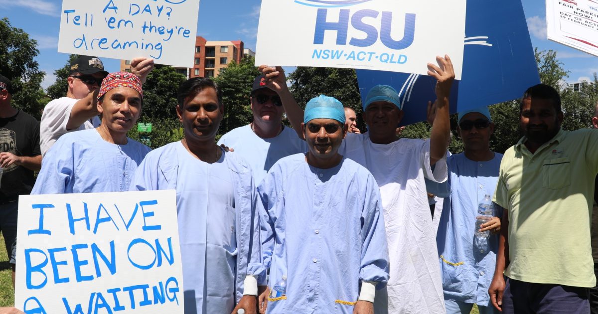 Workers at 16 hospitals across NSW stop work over 'extortionate ...